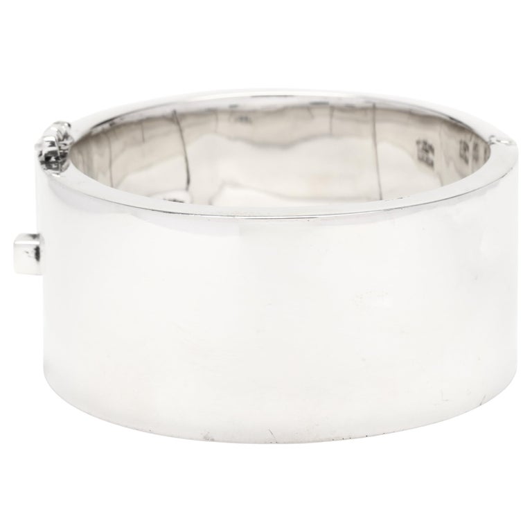 Mexican Escorcia Extra Wide Bangle Bracelet, Sterling Silver For Sale ...