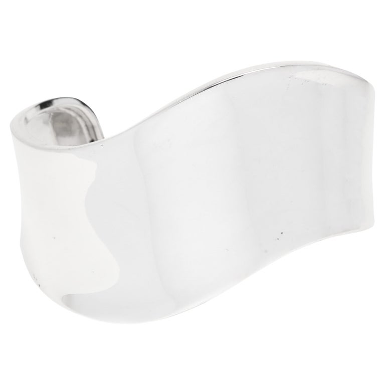 Mexican Escorcia Wide Wave Cuff Bracelet, Sterling Silver, Length 6 ...