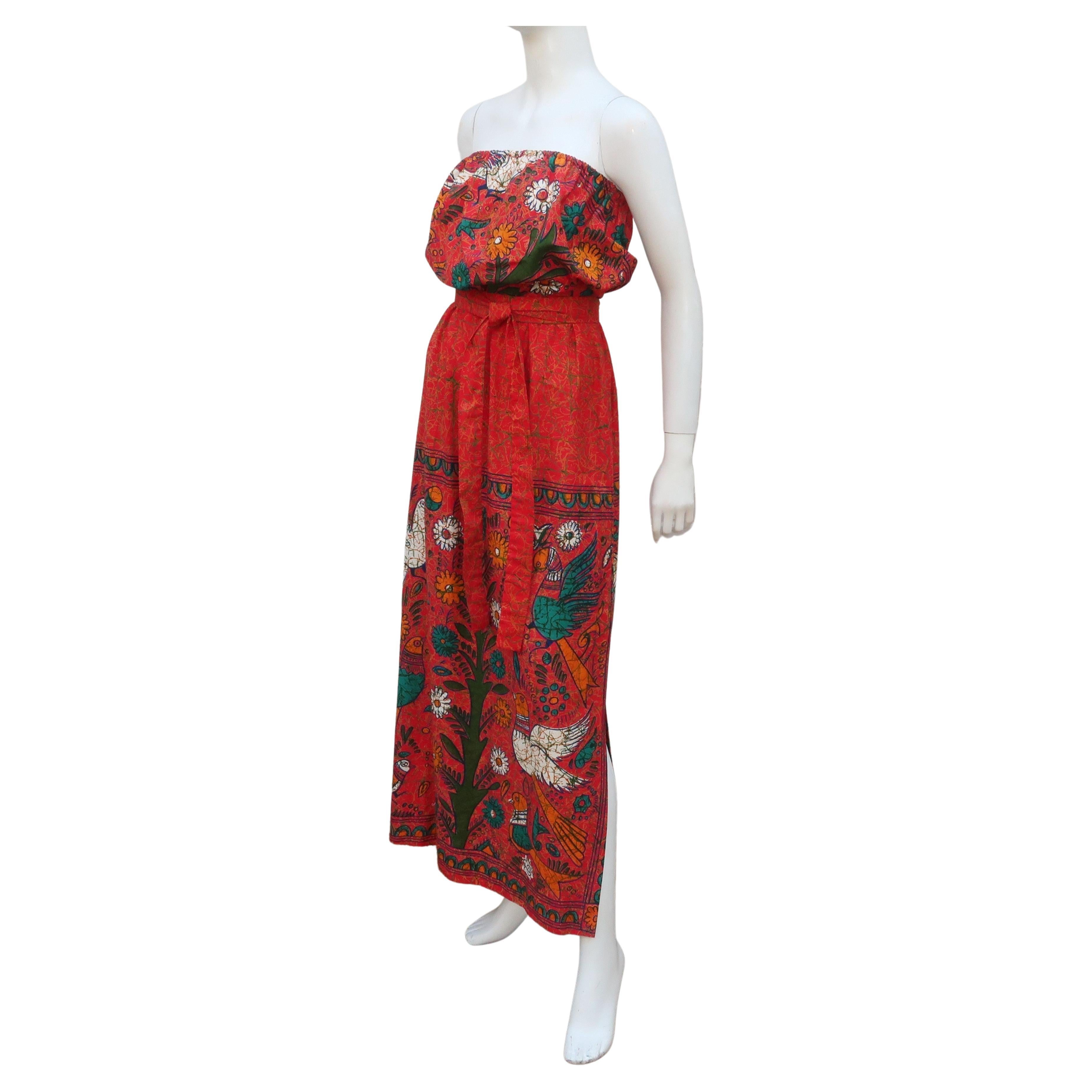 60s Red Floral Sun Dress at 1stDibs | 60s sun dress, red sun dress, 60s ...