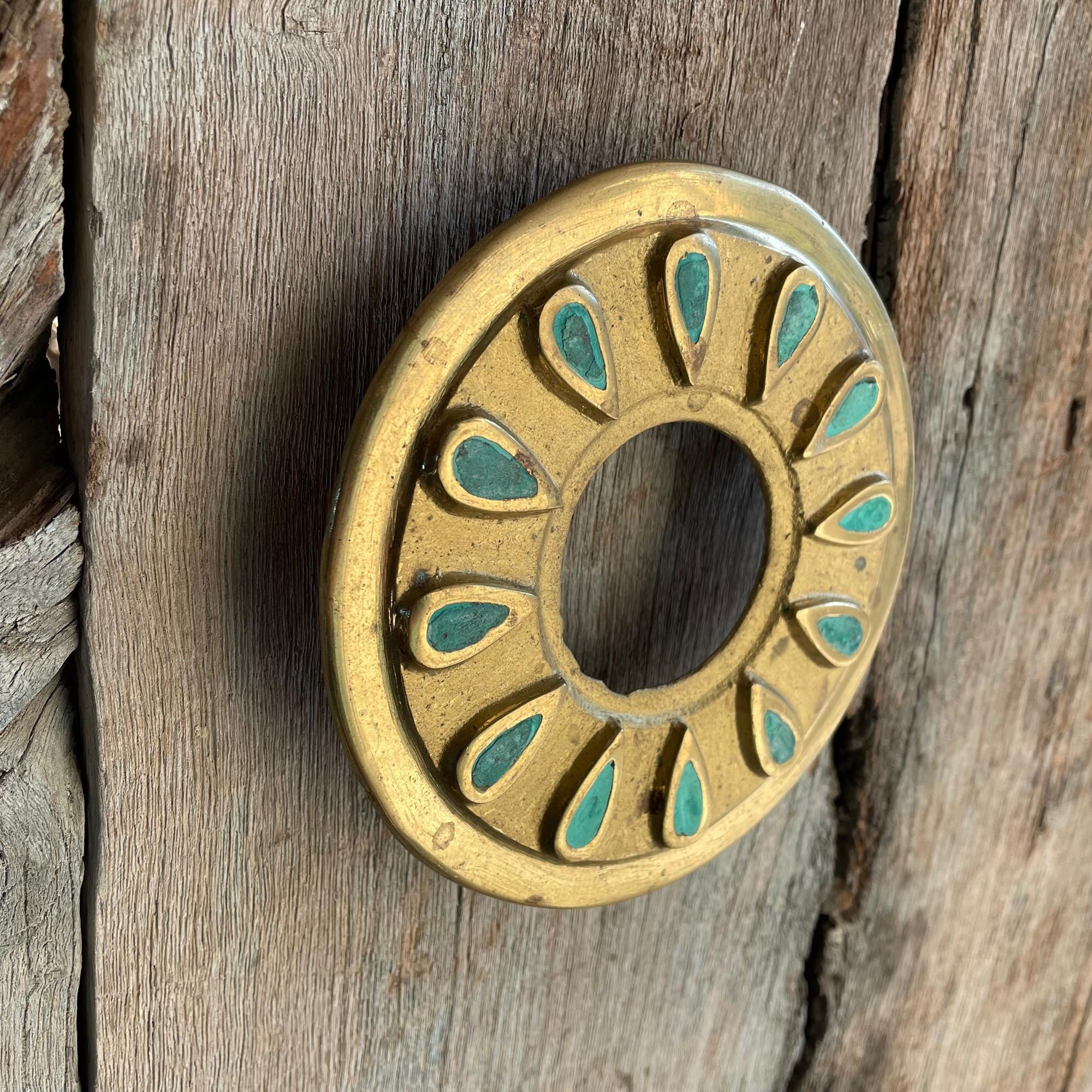 Mexican Fancy Door Knob Single Rosette Malachite and Bronze by Pepe ...