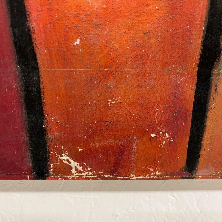 Mexican Mid 20th Century Art Colorful Abstract Oil Painting Style Pedro ...