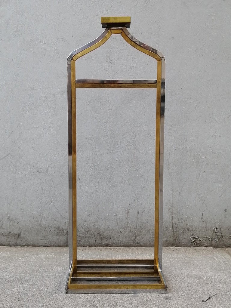 Mexican Mid-Century Modern Brass and Silver Plate Valet Stand For Sale ...