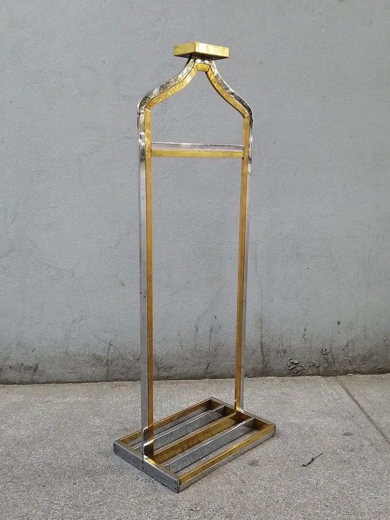 Mexican Mid-Century Modern Brass and Silver Plate Valet Stand For Sale ...