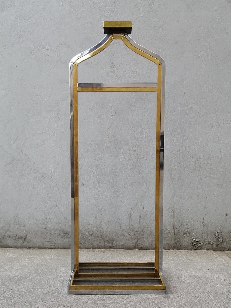 Mexican Mid-Century Modern Brass and Silver Plate Valet Stand For Sale ...