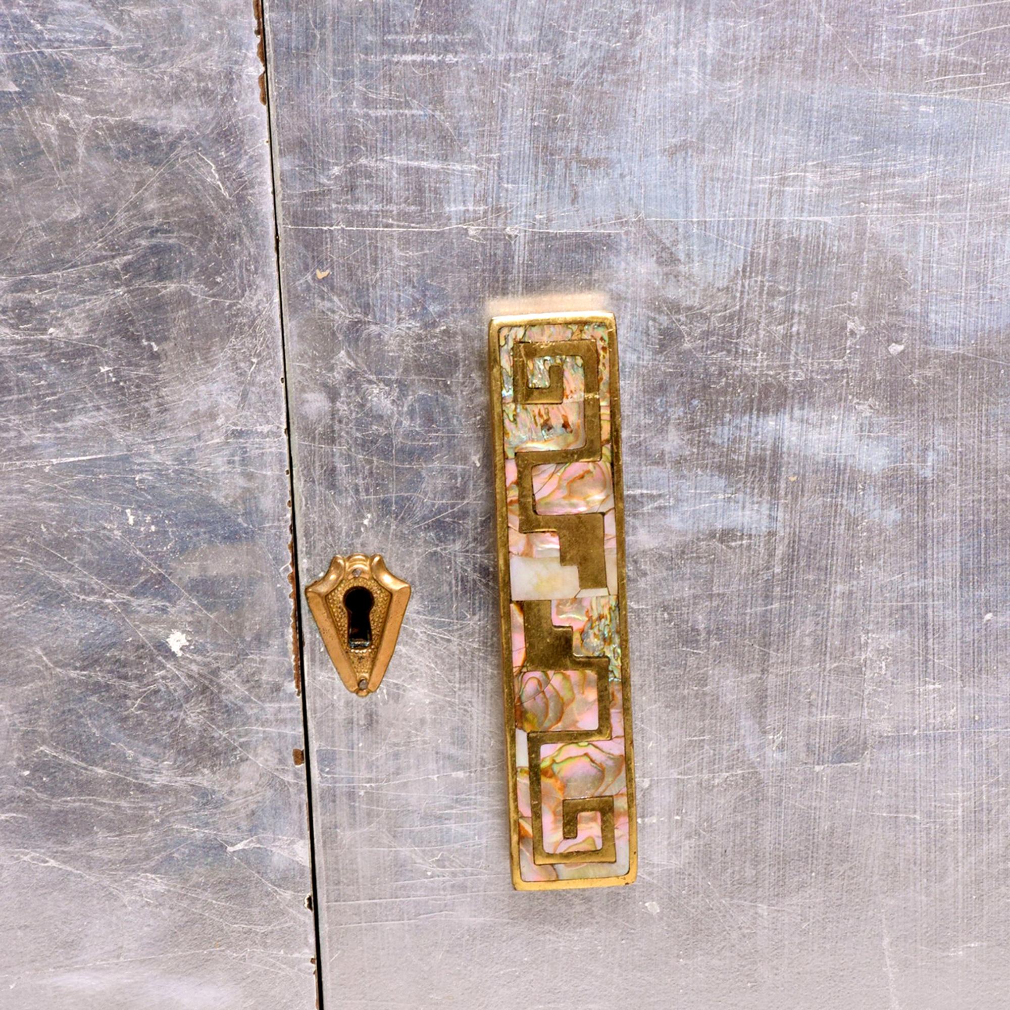 1950s Frank Kyle Spectacular Silver Leaf on Mahogany Credenza For Sale ...