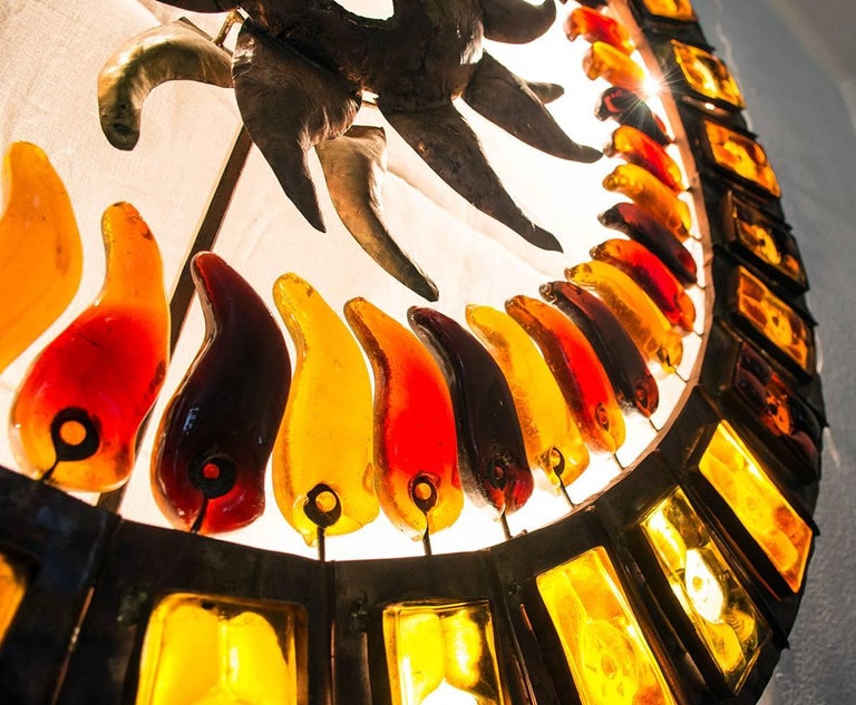 Mexican Modernist Glass Wall Lamp Handblown, Mexico at 1stDibs