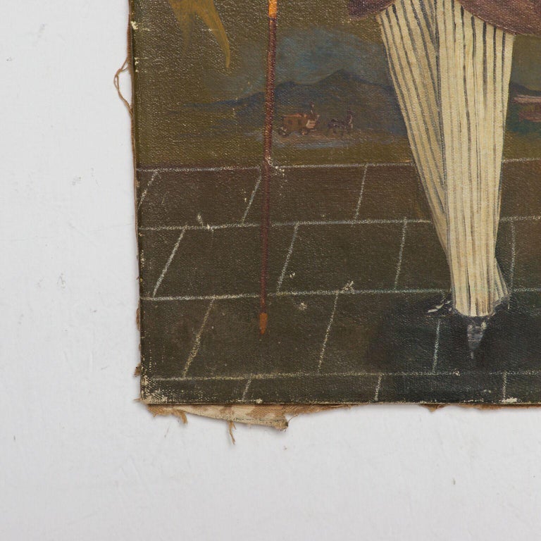 Mexican Oil Painting on Canvas Midcentury Rich Boy Style of Horacio ...