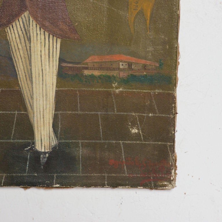 Mexican Oil Painting on Canvas Midcentury Rich Boy Style of Horacio ...