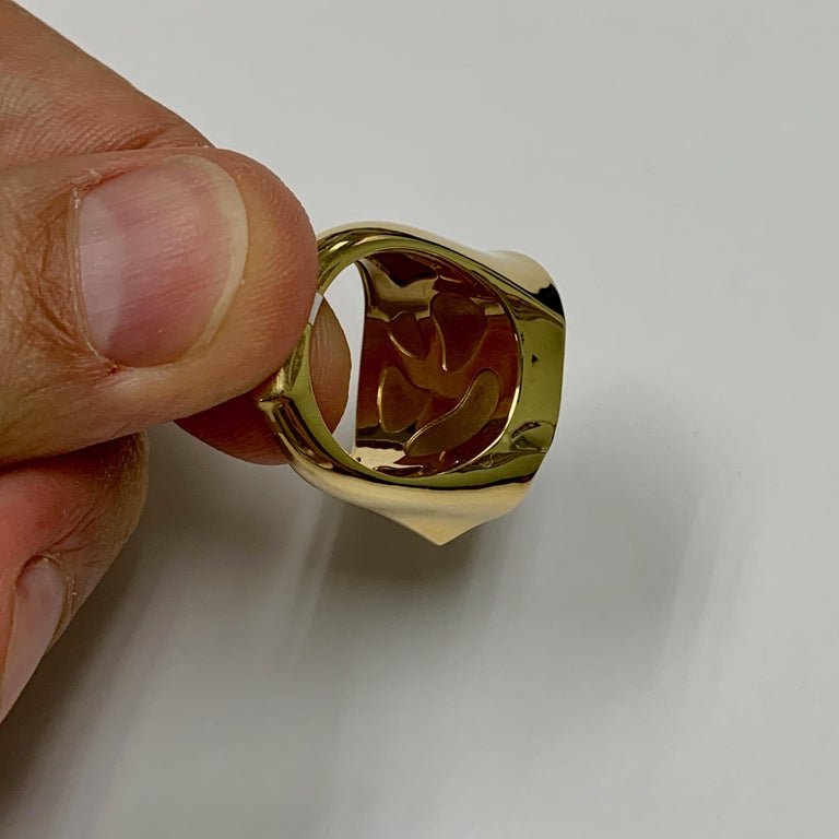 Mexican Opal 10.6 Carat Diamonds One of a Kind 18 Karat Yellow Gold ...
