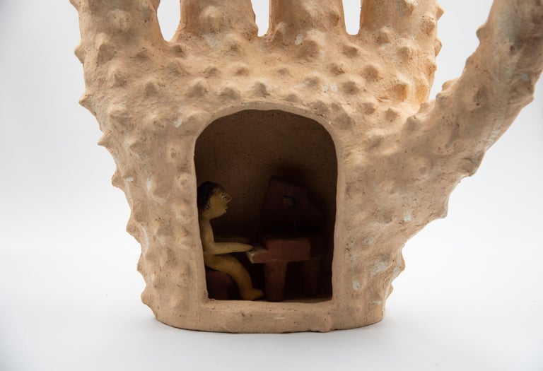 Mexican Pochote Ceramic Hand Oaxacan Clay Sculpture with Musicians at ...