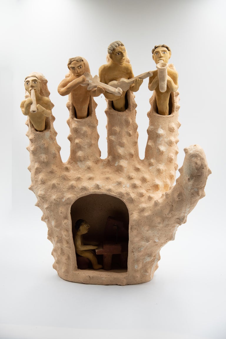 Mexican Pochote Ceramic Hand Oaxacan Clay Sculpture with Musicians at ...