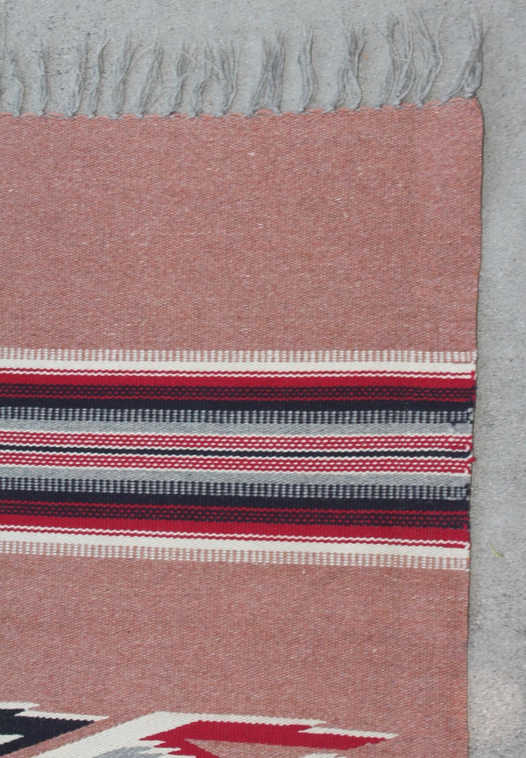 Mexican Serape Weaving With Fringe For Sale at 1stDibs