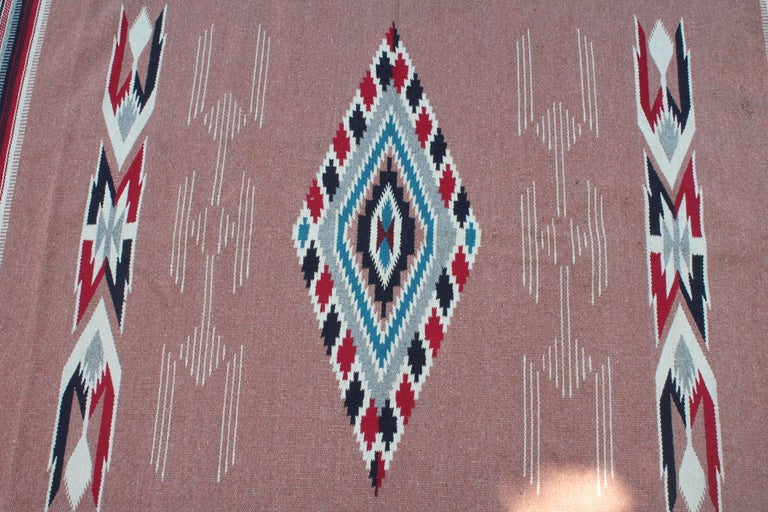 Mexican Serape Weaving With Fringe For Sale at 1stDibs
