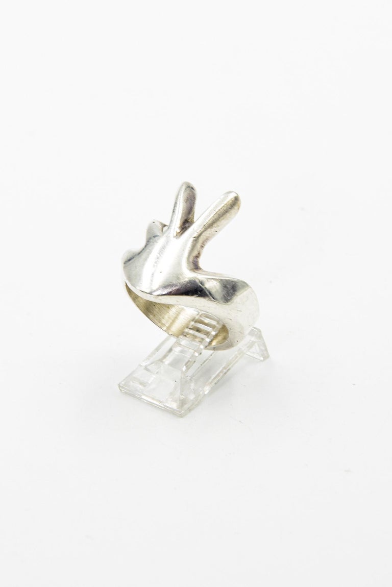 Mexican Sterling Silver Hand Ring For Sale at 1stDibs