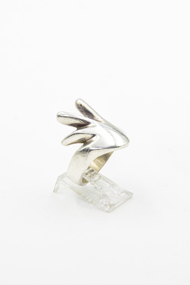 Mexican Sterling Silver Hand Ring For Sale at 1stDibs
