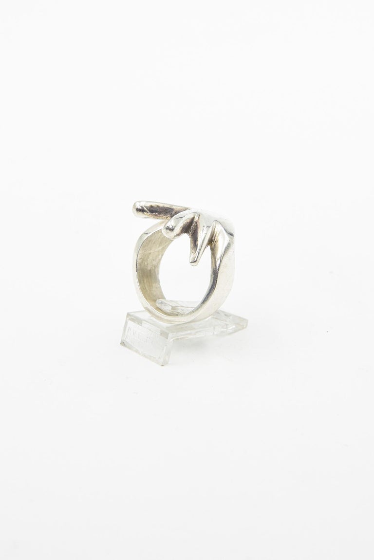 Mexican Sterling Silver Hand Ring For Sale at 1stDibs