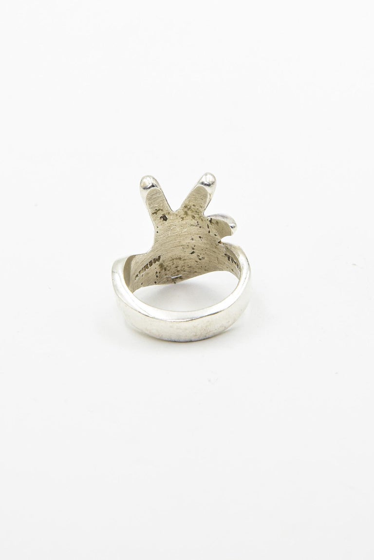 Mexican Sterling Silver Hand Ring For Sale at 1stDibs