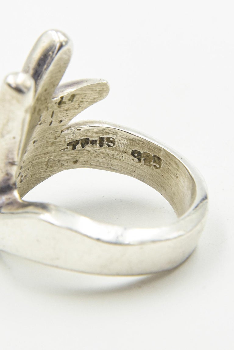 Mexican Sterling Silver Hand Ring For Sale at 1stDibs