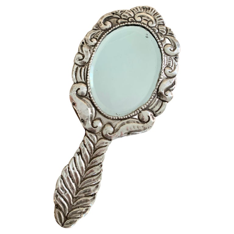 Mexican Sterling Silver Hand Vanity Mirror at 1stDibs