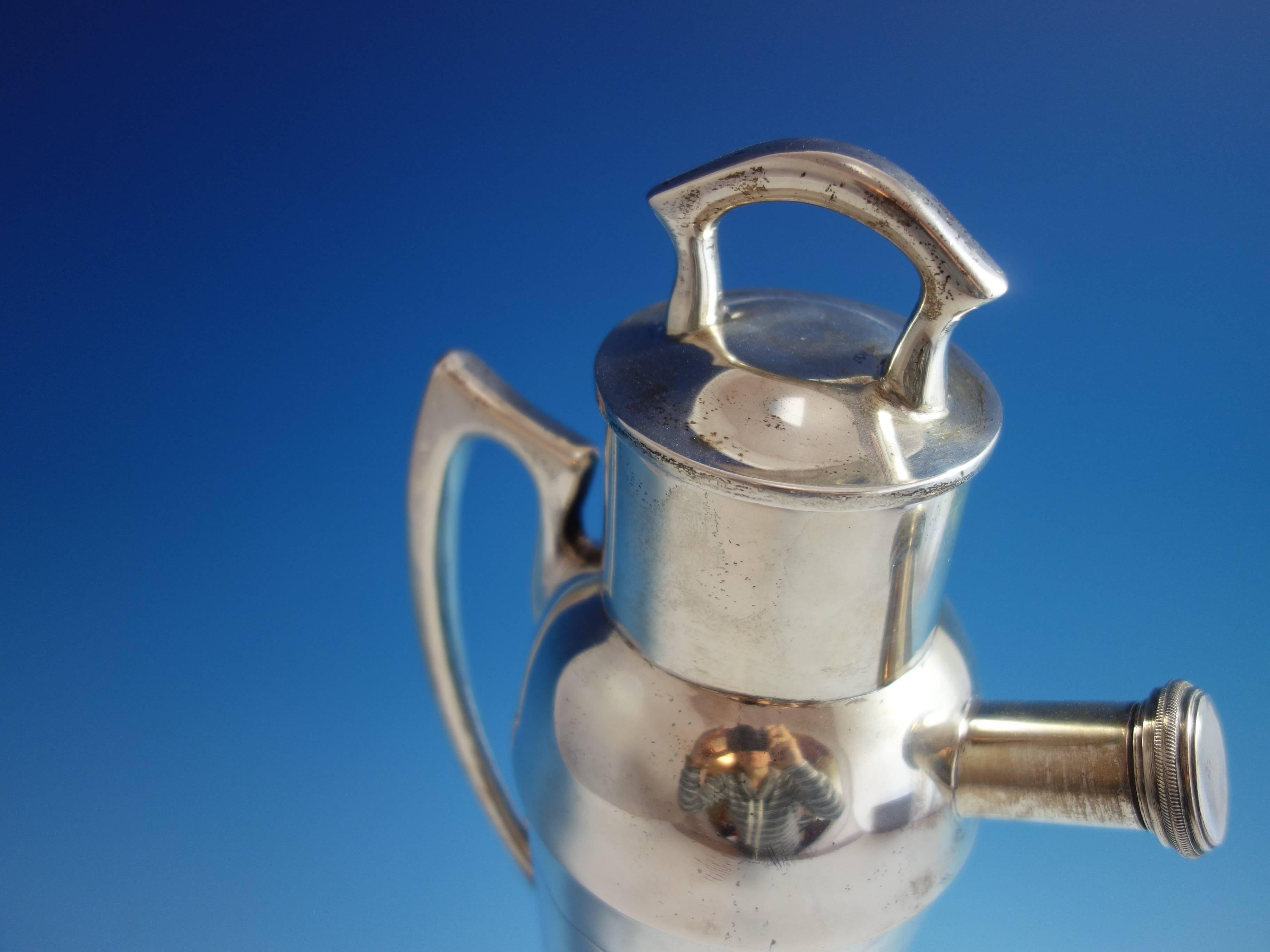 Mexican Sterling Silver Martini Shaker Heavy 36 Ozt with Deco Design ...