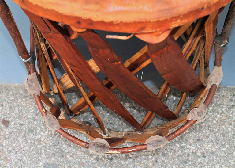 Mexican Tlaquepaque Bar Stools In Leather And Wood Pair At 1stdibs Mexican Bar Stools