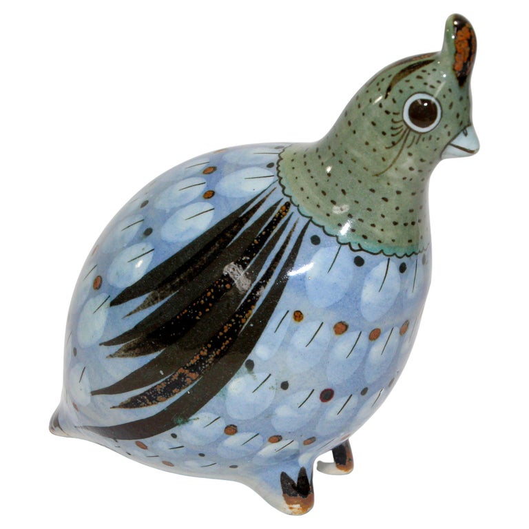 Mexican Vintage Ken Edwards Tonala Pottery Hand Painted Blue Bird at ...