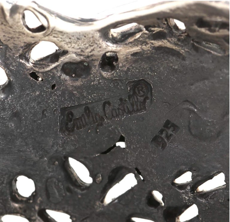 Mexico Modernist Los Castillos Sterling Jaguar Cuff Bracelet by Emilia ...