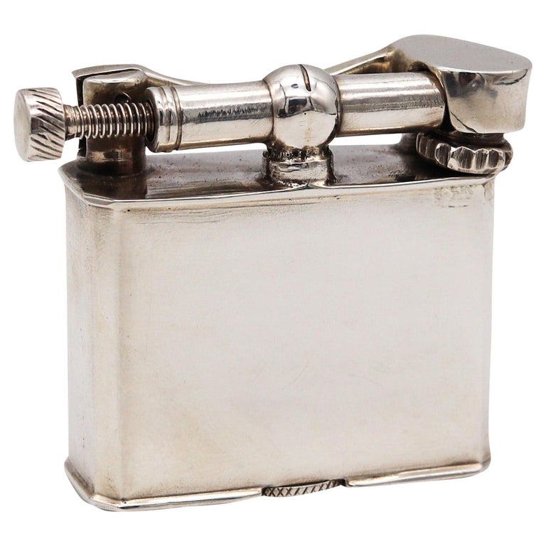 Mexico Taxco 1940 Unique Lift Arm Petrol Lighter In Solid .925 Sterling Silver For Sale at 1stDibs