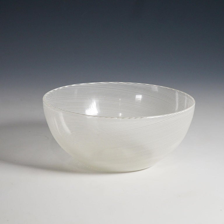 Mezza Filigrana Glass Bowl, Venini Murano 1979 For Sale at 1stDibs