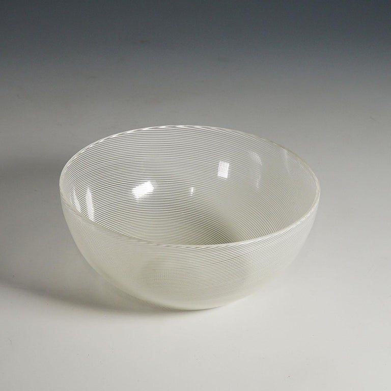 Mezza Filigrana Glass Bowl, Venini Murano 1979 For Sale at 1stDibs