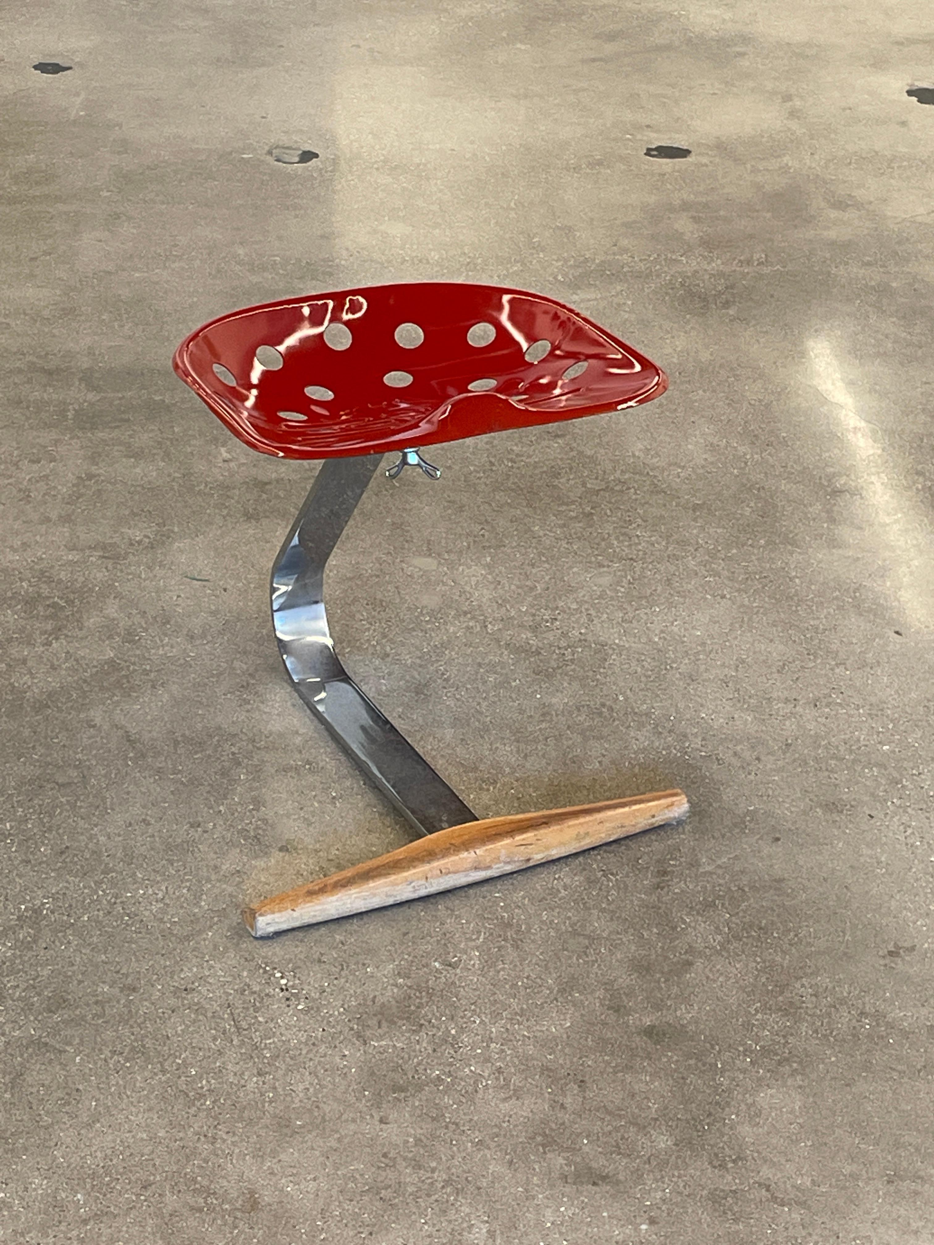 "Mezzadro" Stool in Red by Achille and Pier Giacomo Castiglioni, 1957 ...