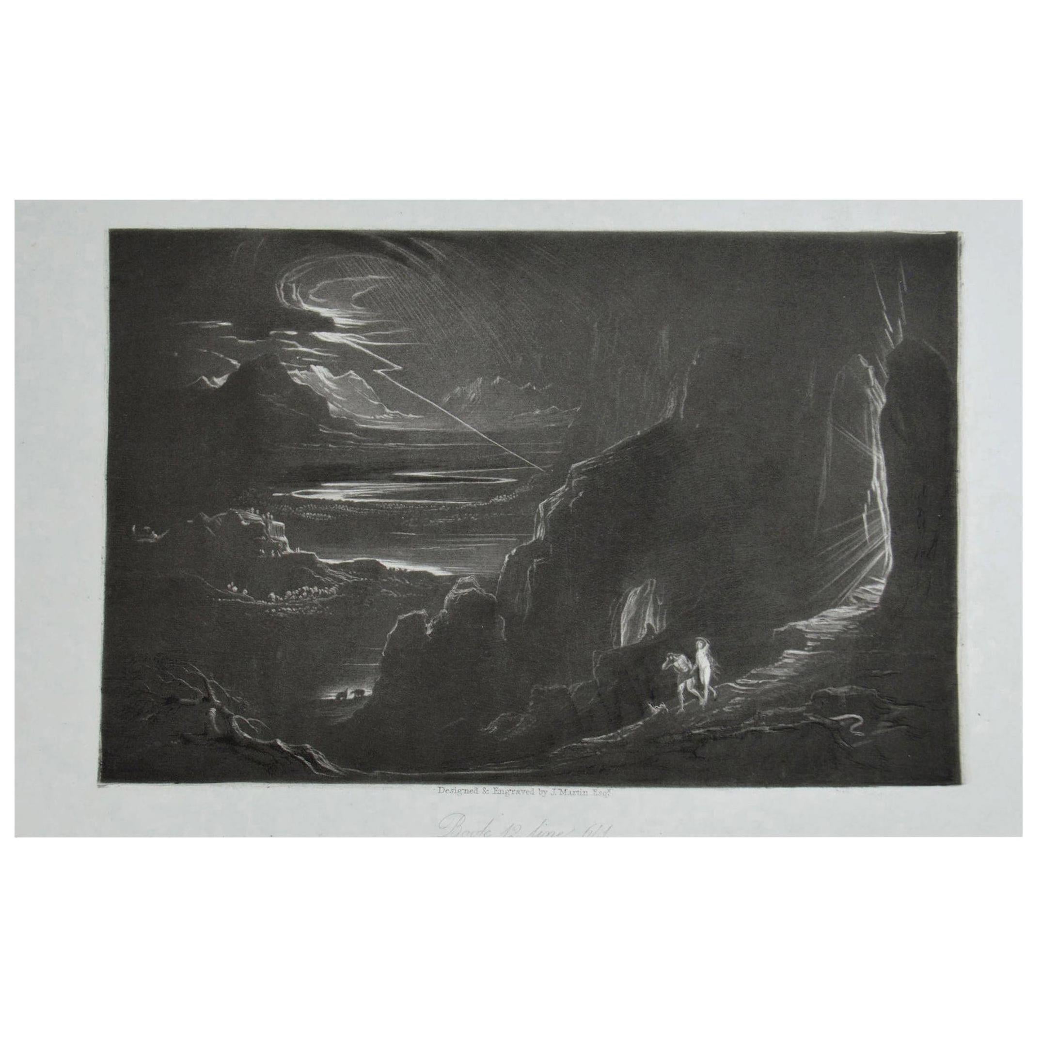 John Martin, Satan Tempting Eve, Mezzotint, 1827 For Sale at 1stDibs