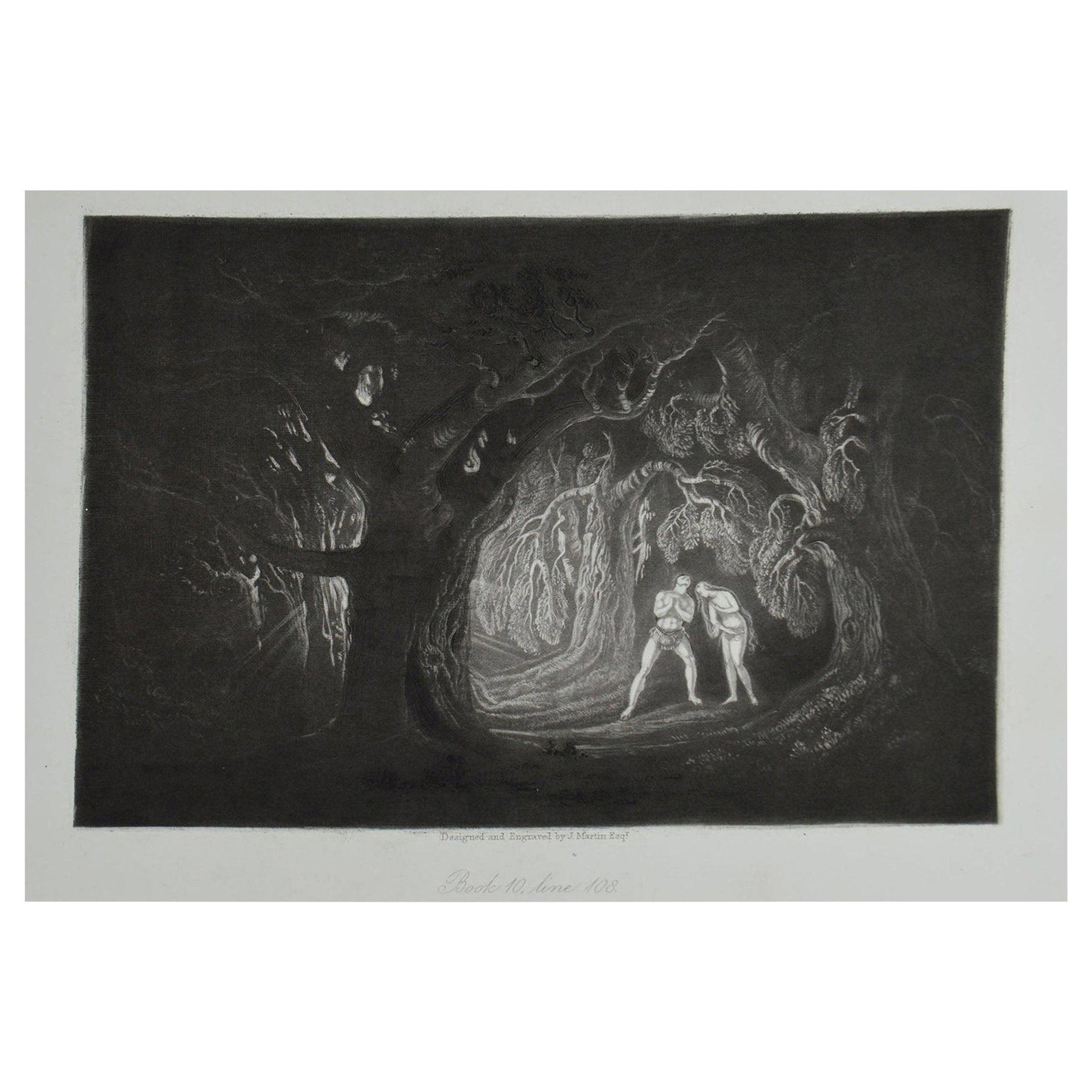John Martin, Adam Reproving Eve. Mezzotint, 1827 For Sale at 1stDibs