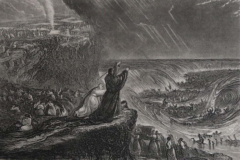 Mezzotint by John Martin, Destruction of Pharaoh's Host, Sangster ...
