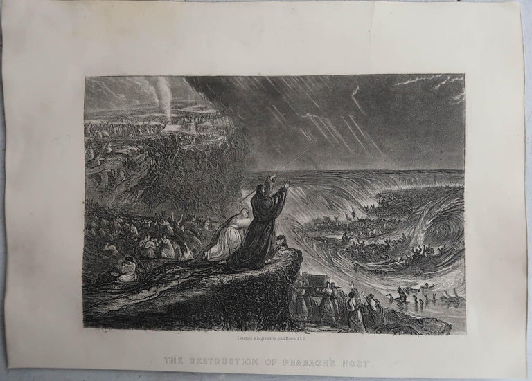 Mezzotint by John Martin, Destruction of Pharaoh's Host, Sangster ...