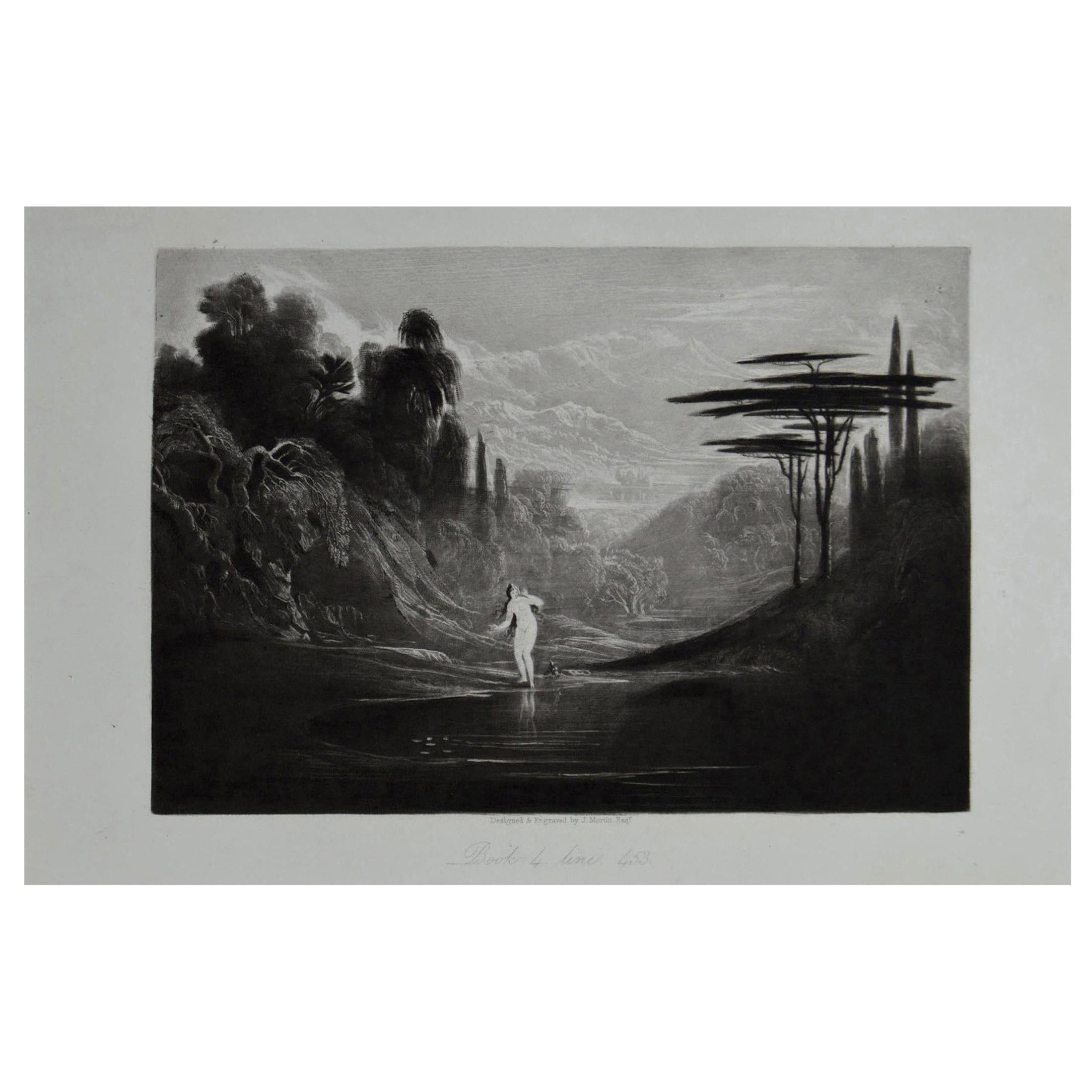 John Martin, Satan Tempting Eve, Mezzotint, 1827 For Sale at 1stDibs