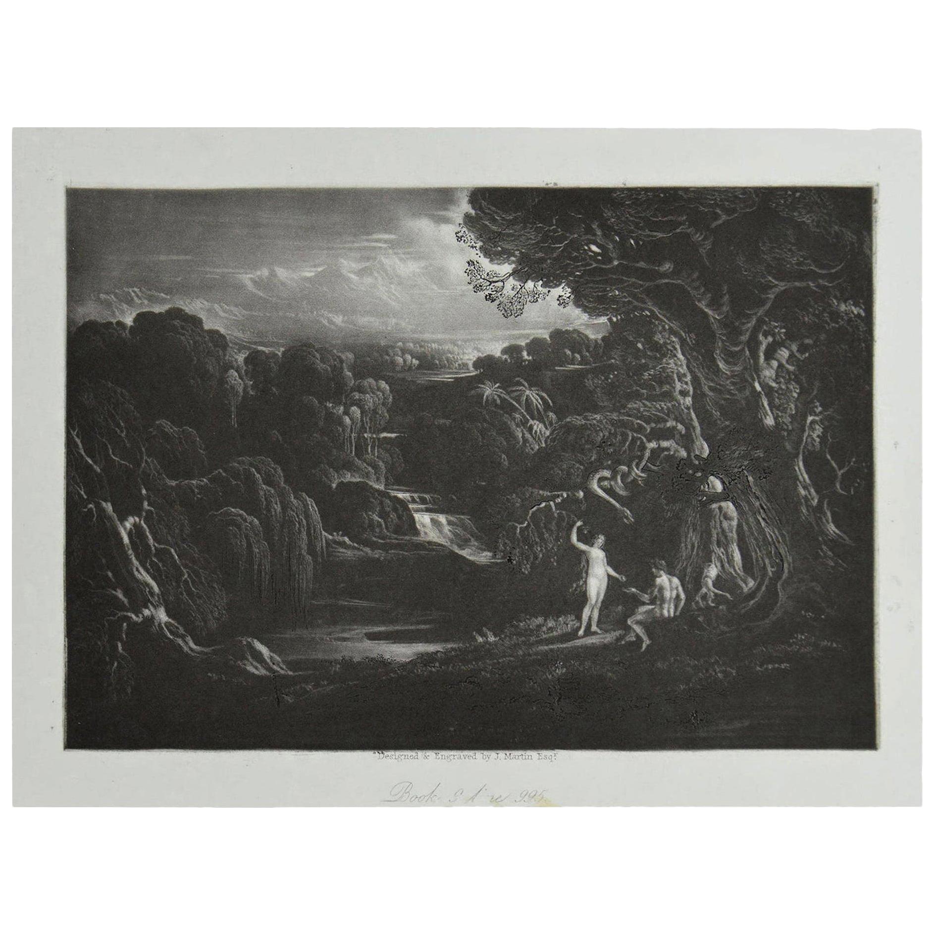 John Martin, Adam Reproving Eve. Mezzotint, 1827 For Sale at 1stDibs