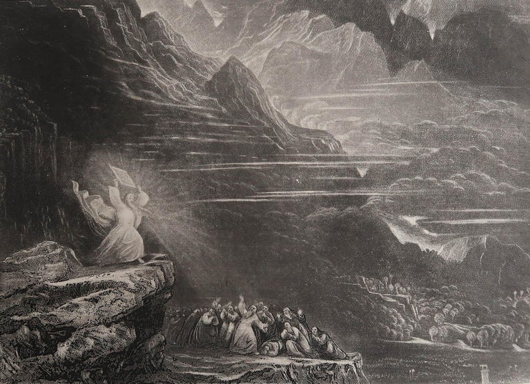 Mezzotint by John Martin, Moses Breaking the Tables, Sangster, circa ...