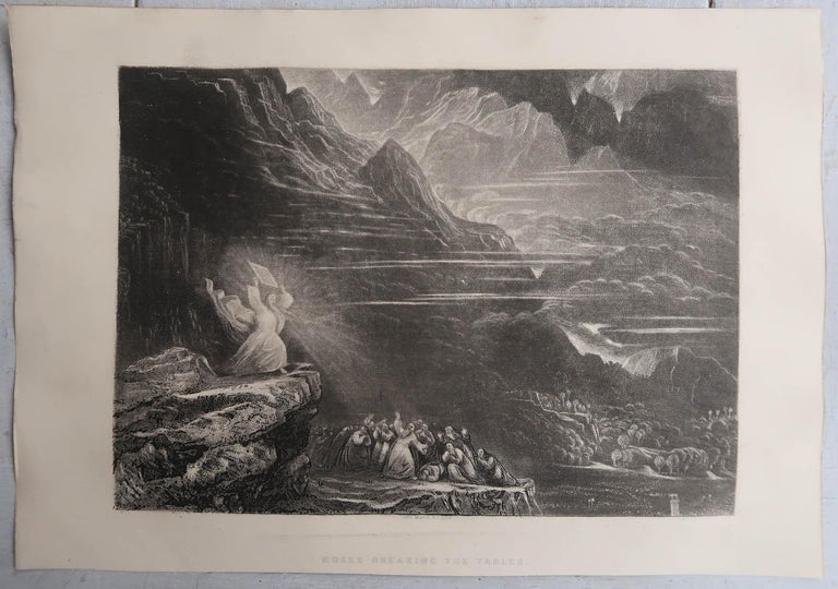 Mezzotint by John Martin, Moses Breaking the Tables, Sangster, circa ...