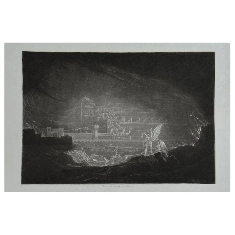 Mezzotint by John Martin, Pandemonium, Washbourne, 1853 at 1stDibs