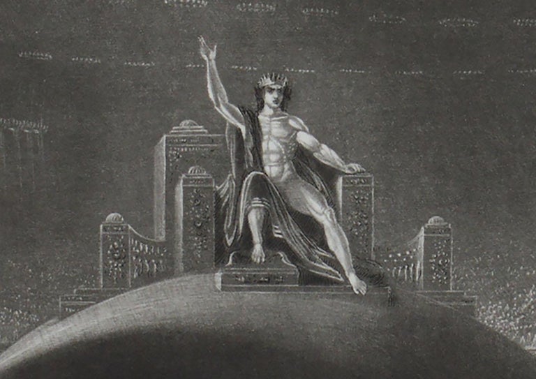 Mezzotint by John Martin, Satan on His Throne, Washbourne, 1853 at 1stDibs
