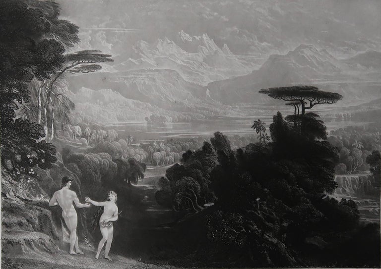 Mezzotint by John Martin, the Fall of Man, Sangster, C.1850 at 1stDibs