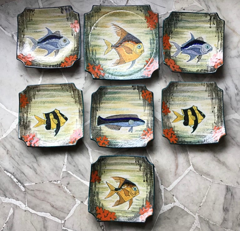 M.G.A. Giuseppe Mazzotti 1930 Band Painted Earthenware, Italy For Sale ...