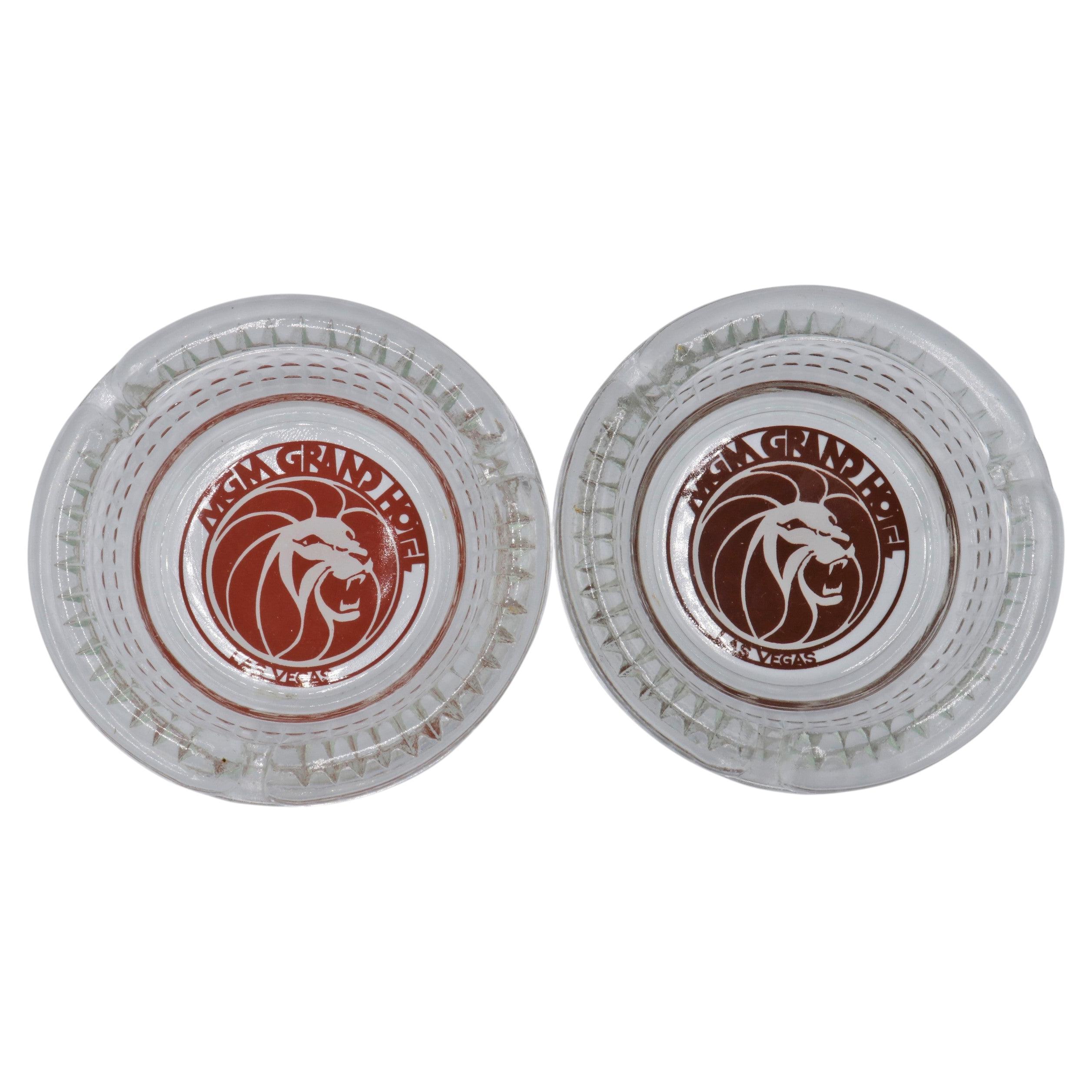 Thunderbird Hotel Las Vegas Glass Ashtrays - a Pair For Sale at 1stDibs