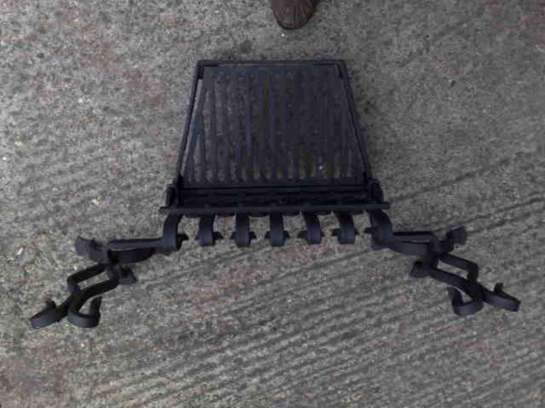 M.H. Baillie Scott Attributed, a Hand Forged Iron Grate with Integrated ...