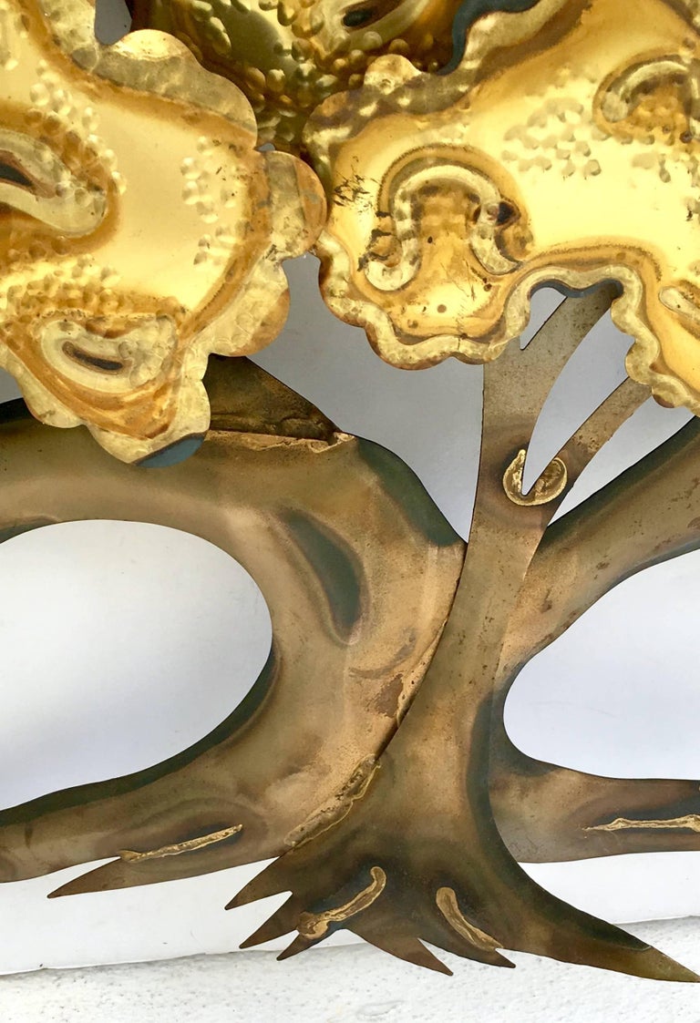 Mid-Century C. Jere Brutalist Style Brass and Copper "Tree" Wall Mount ...