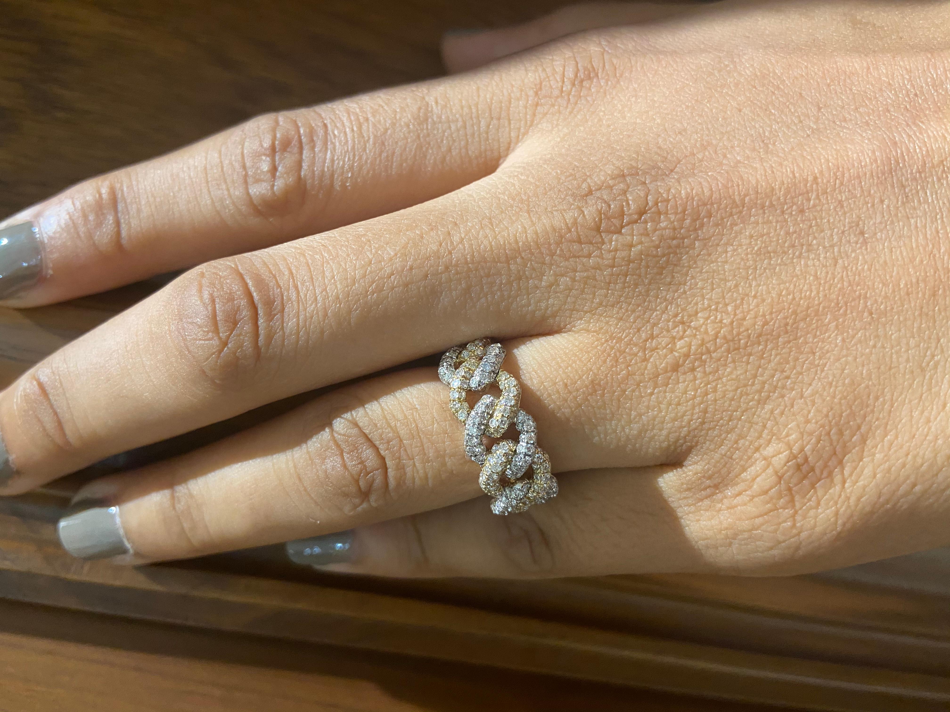 Customizable Miami Cuban Link Ring in 18k Solid Gold For Sale at ...