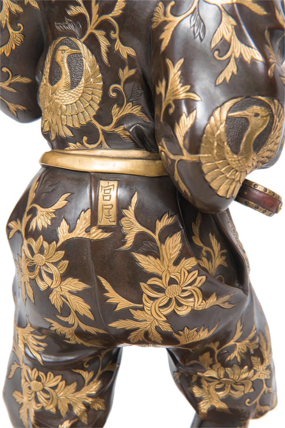 Miayo Japanese Bronze Musician, 19th Century For Sale at 1stDibs