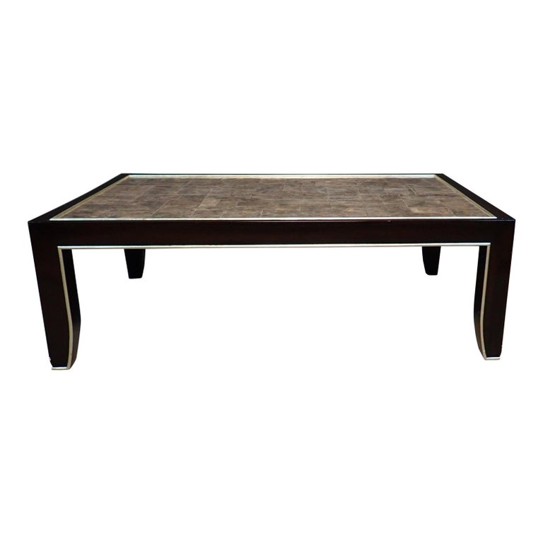Mica and Black Lacquered and Silver Gilt Wood Coffee Table For Sale at ...