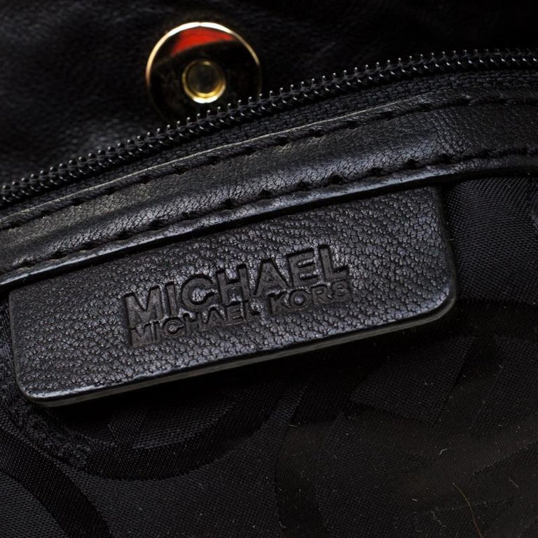MICAHEL Michael Kors Black Leather Chain Shoulder Bag at 1stDibs